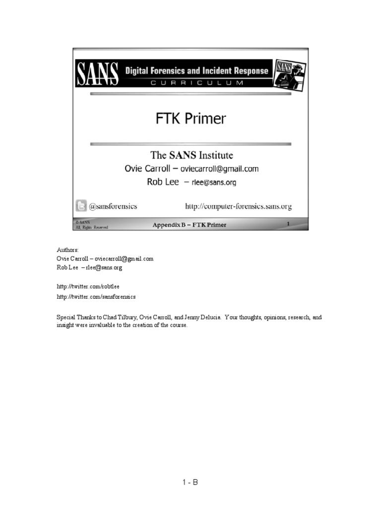 FTK Primer - Getting Started | PDF | Directory (Computing) | Computer File