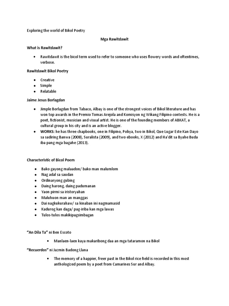 Mga Rawitdawit What Is Rawitdawit? | PDF