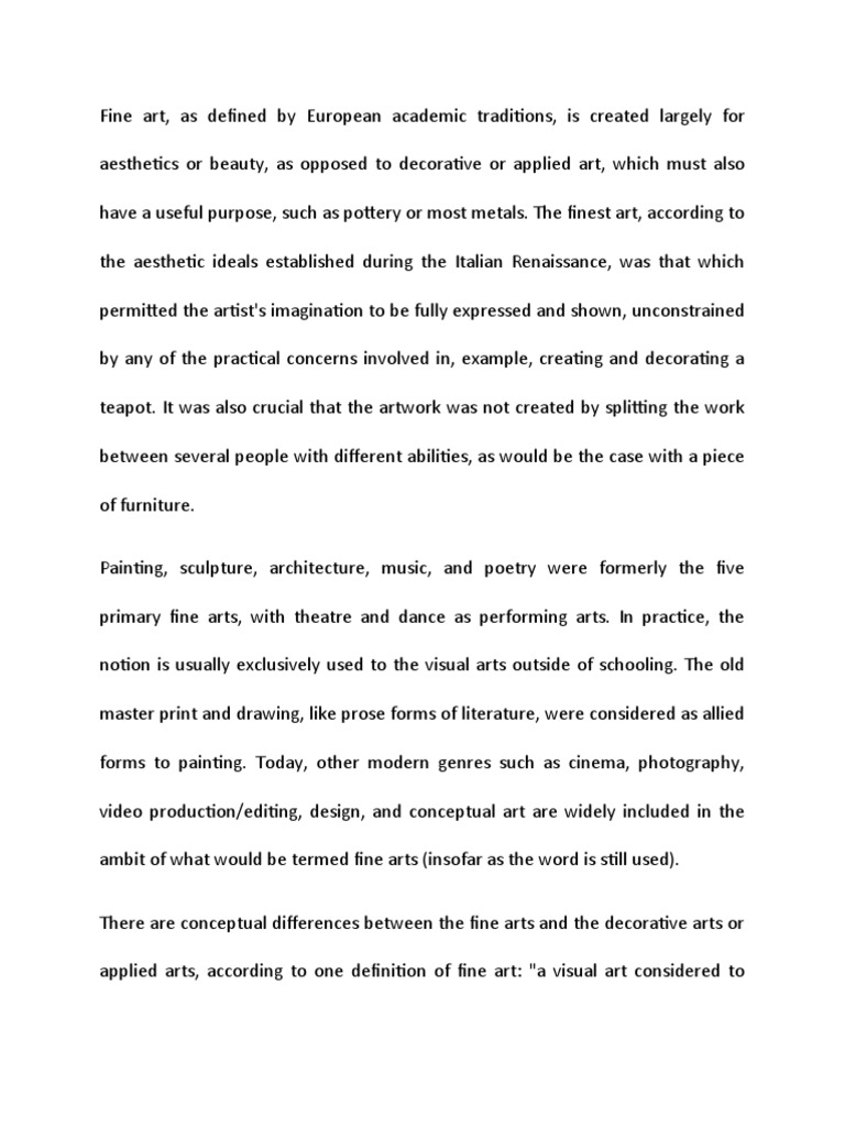 Fine Arts Notes | PDF | Art
