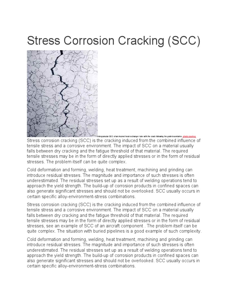 NACE-Stress Corrosion Cracking (SCC) | PDF | Fracture | Stainless Steel