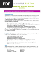 School Prefects Application Form | PDF | Leadership