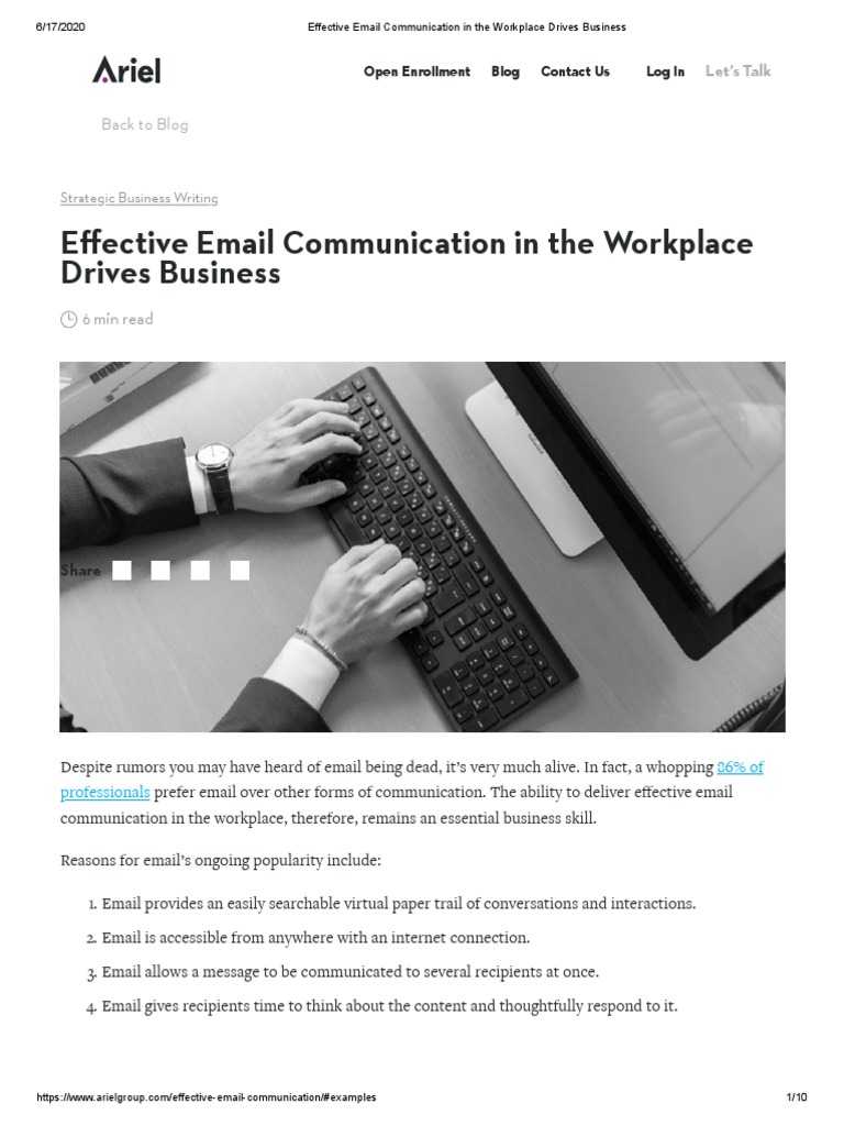 Effective Email Communication in The Workplace Drives Business | PDF ...