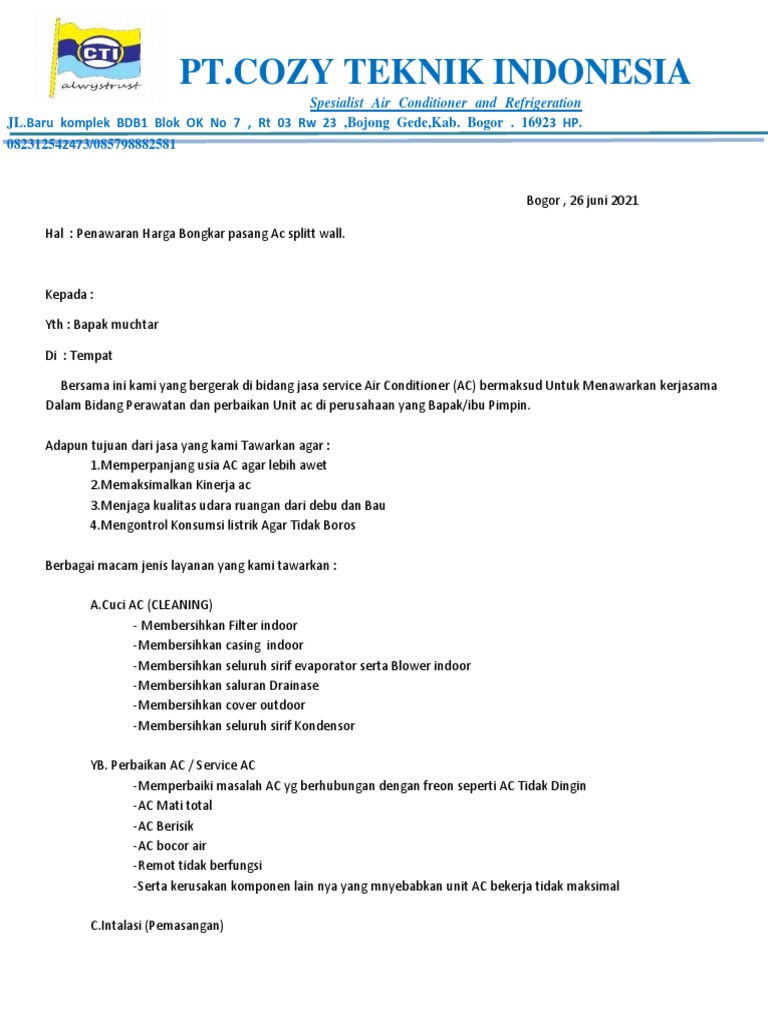 Contoh Penawaran | PDF | Griya & Taman