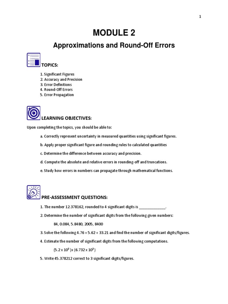 Approximations and Round-Off Errors: Topics | PDF | Significant Figures ...