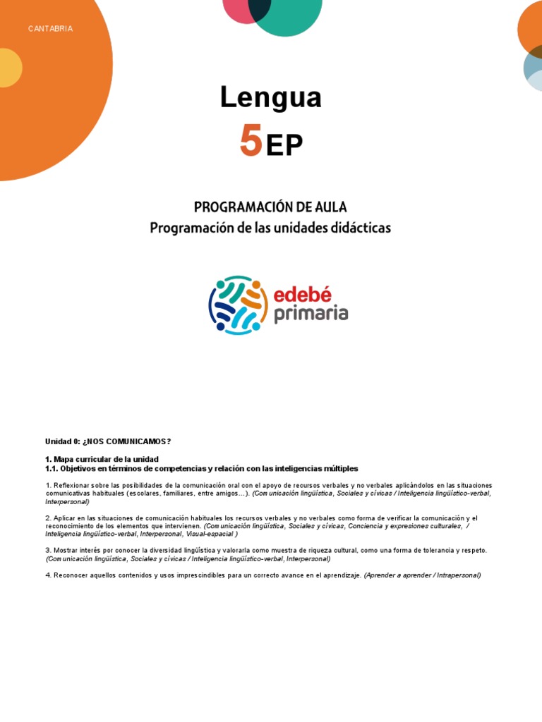 129148-4-4-Prog Aula Len 5ep CTB | PDF | Comunicación | Evaluación