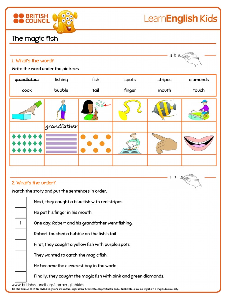 Short Stories Story Time The Magic Fish Worksheet | PDF