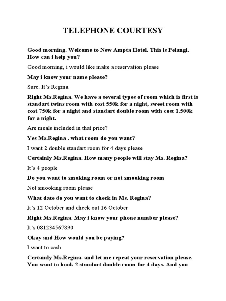 Telephone Courtesy | PDF