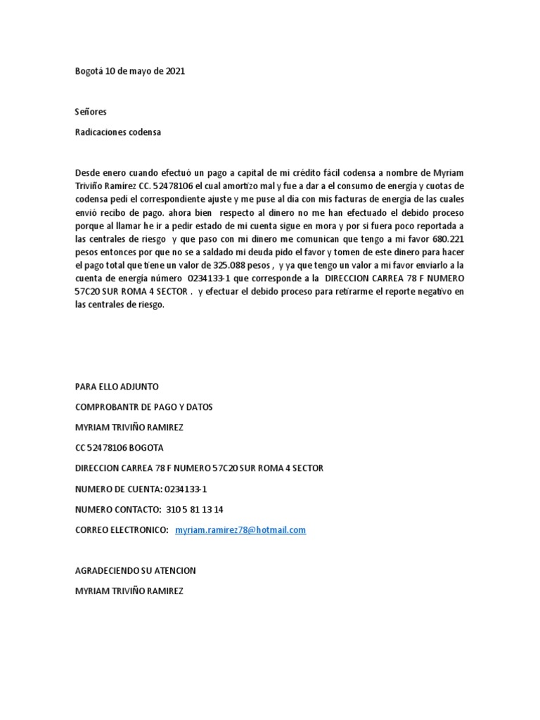 Radicaciones Codensa | PDF