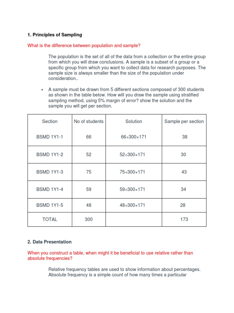 What Is The Difference Between Population and Sample?: 1. Principles of Sampling | PDF ...
