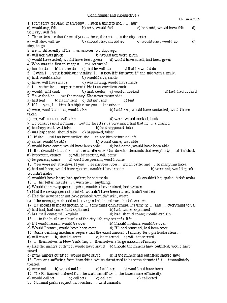 Conditional and Subjunctive 7 | PDF