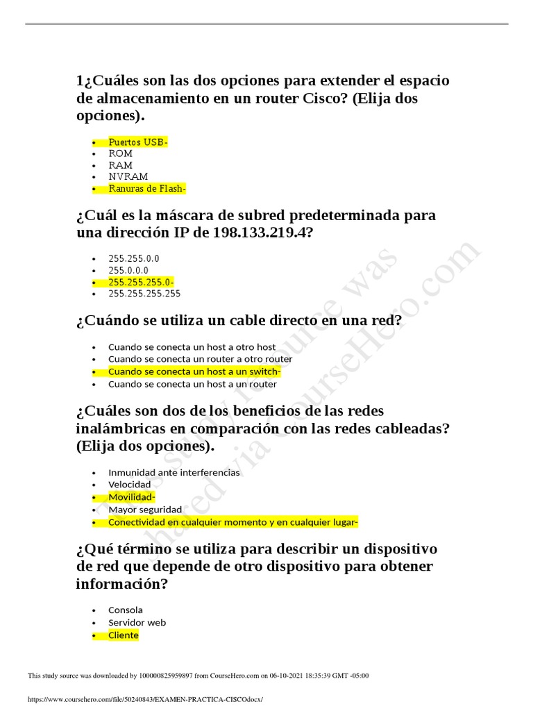Examen Practica Cisco | PDF | Dirección IP | Enrutador (Computación)
