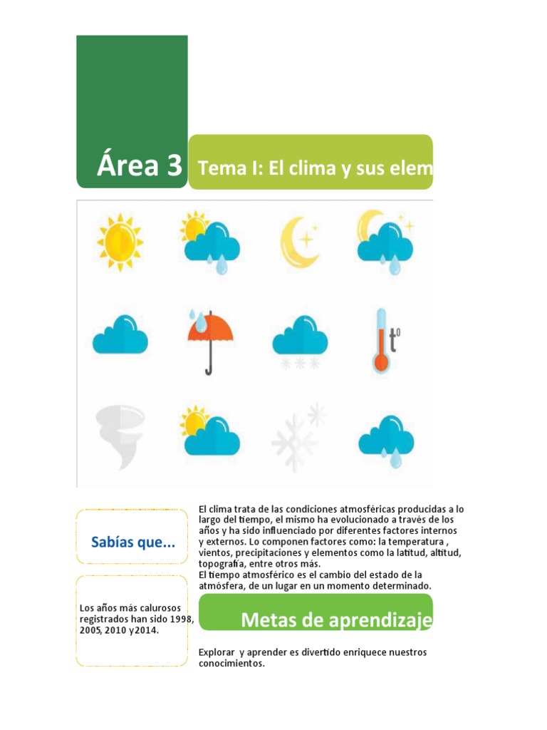 Clima y sus elementos para niños | PDF | Clima | Herida