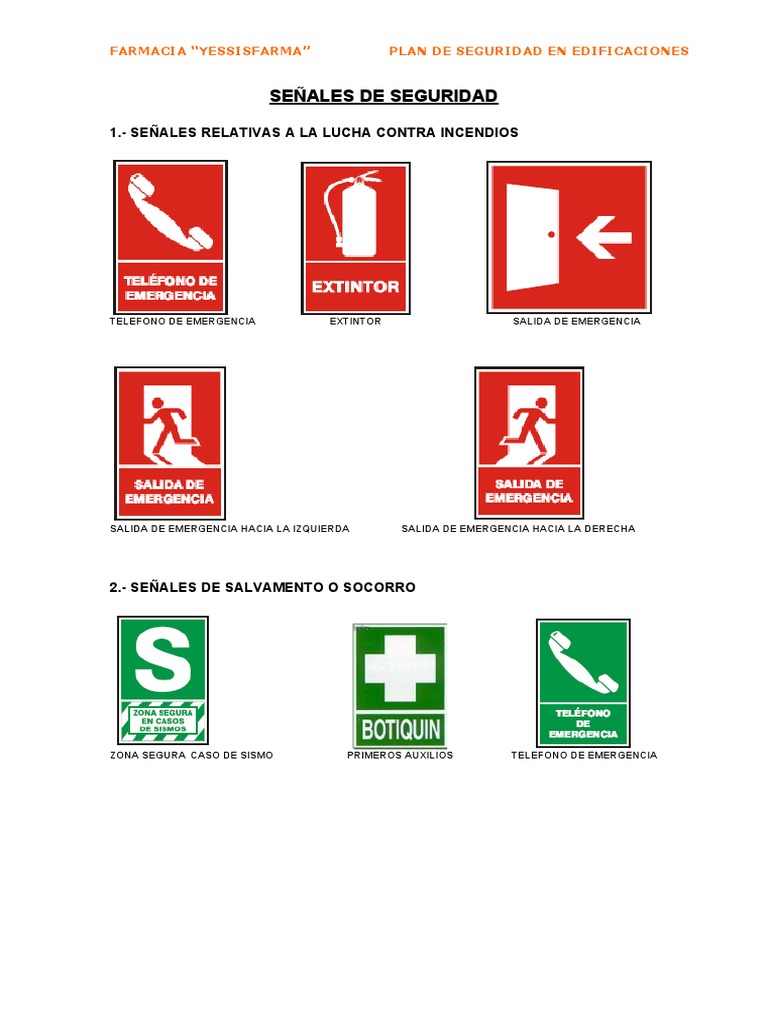 Señales de Seguridad Farmacia Yessisfarma | PDF