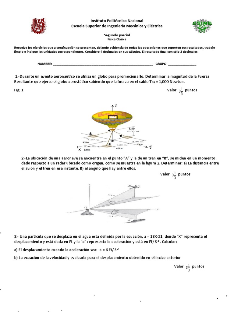 Examen Física Nov 2020 2do Parc | PDF