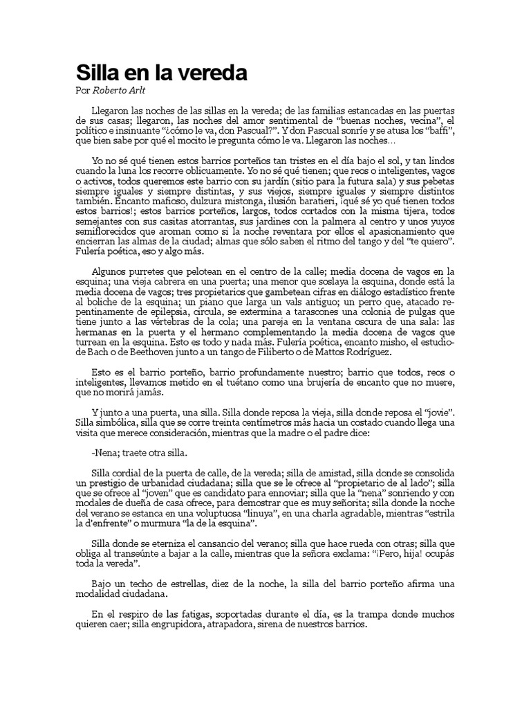 Silla en La Vereda | PDF