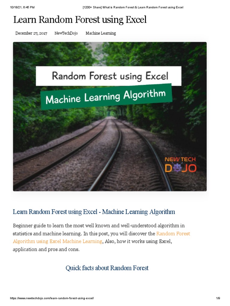 Learn Random Forest Using Excel Pdf Scientific Method Computational Neuroscience