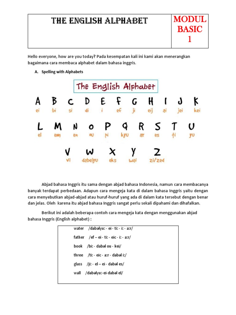 Basic 1 English Alphabet | PDF