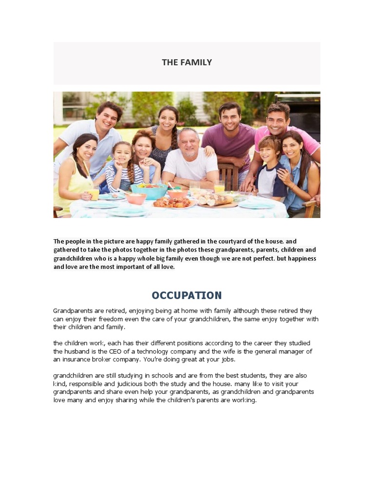 Act 2-Describing A Picture (THE FAMILY) | PDF