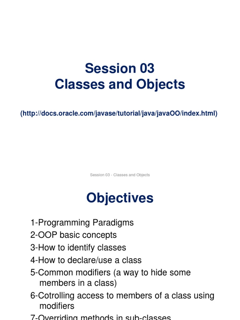 03 Classes And Objects Pdf Class Computer Programming Method 4131