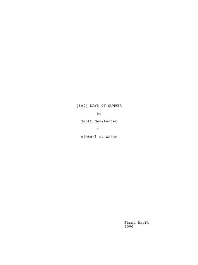 (500) Days of Summer [film script] | Leisure