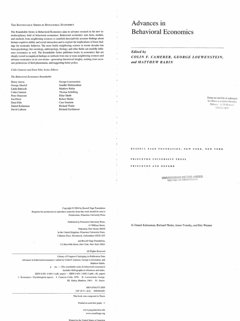 Camerer, C. F. (2004) - Prospect Theory in The Wild. Evidence From The ...