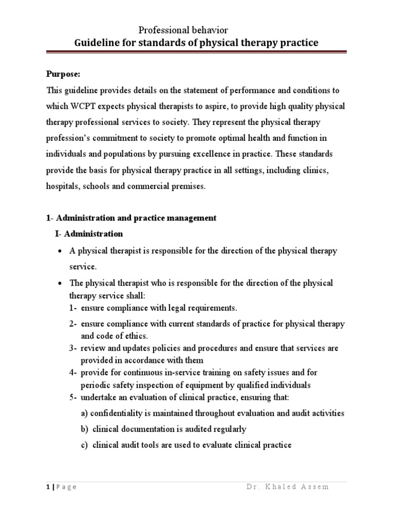 2 - Guideline For Standards of Physical Therapy Practice | PDF ...