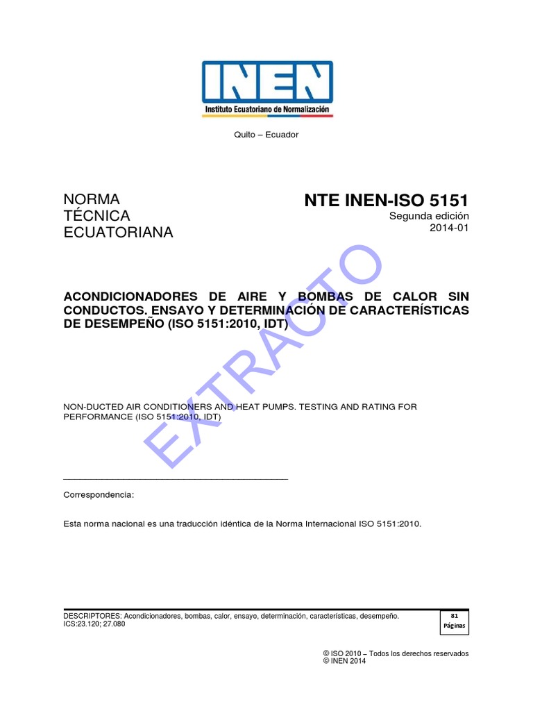 Nte Inen Iso 5151 | PDF | Organización internacional para la ...