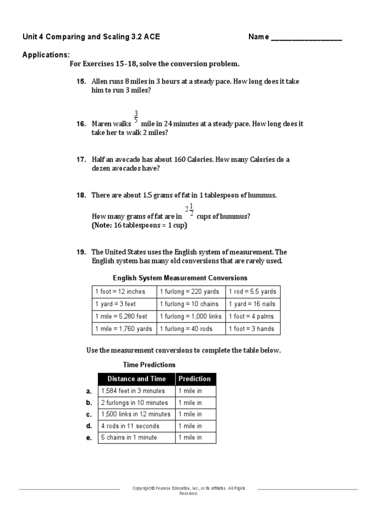 Comparing and Scaling 3.2 ACE 1i5jgps | PDF | Foot (Unit) | Pound (Mass)