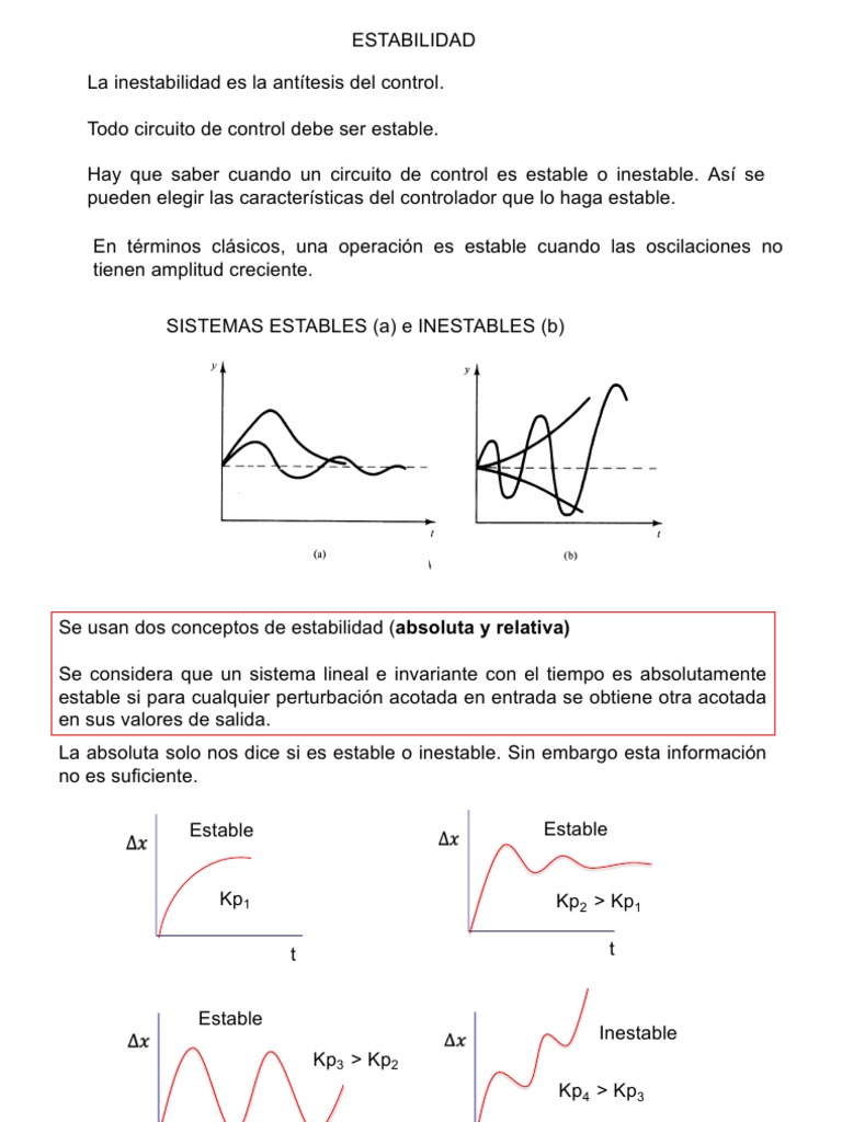 Tema 4 Estabilidad Parte 1 | PDF | Ecuaciones | Realimentación