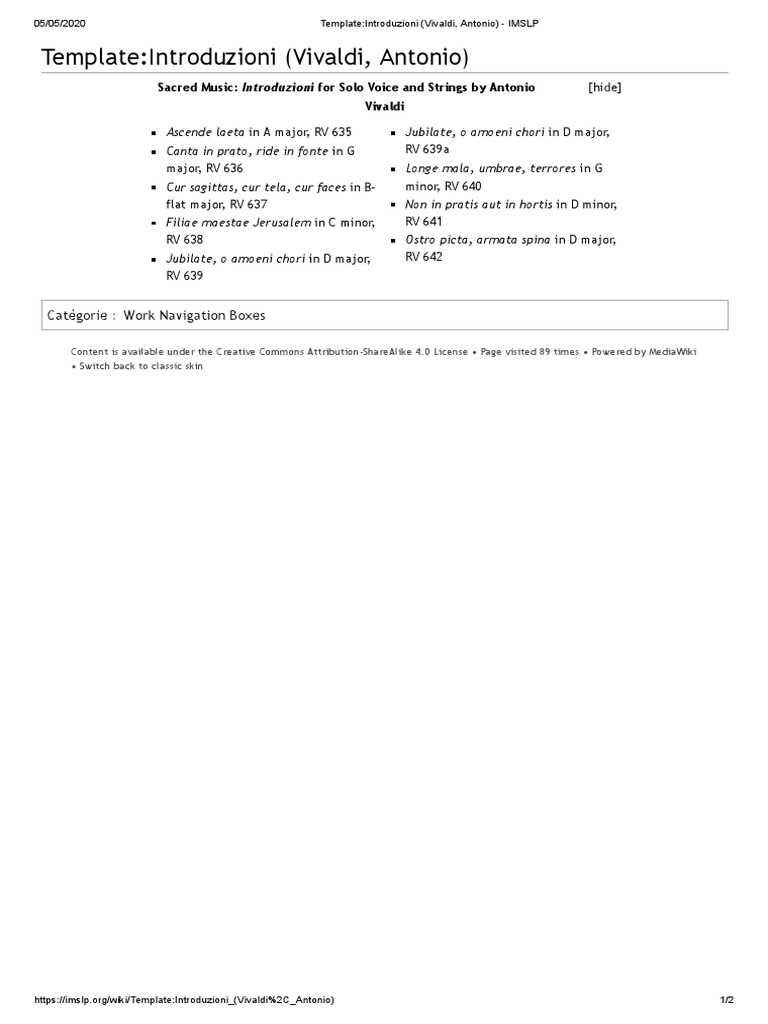 Template - Introduzioni (Vivaldi, Antonio) - IMSLP | PDF