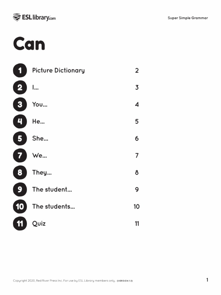 Can - ESL Library | PDF