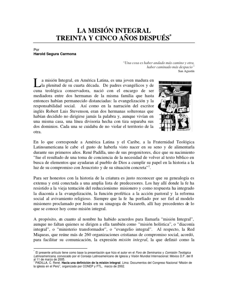 Misión Integral en América Latina: Evolución y Desafíos | PDF ...