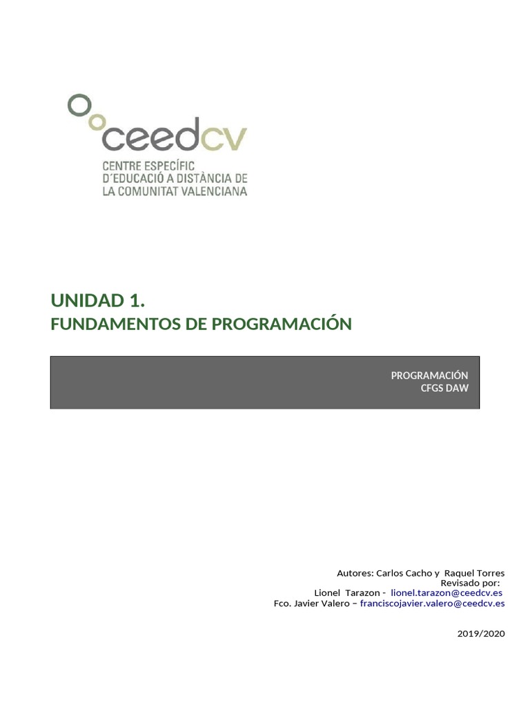 Fundamentos Programación DAW | PDF | Programación | Programa de computadora