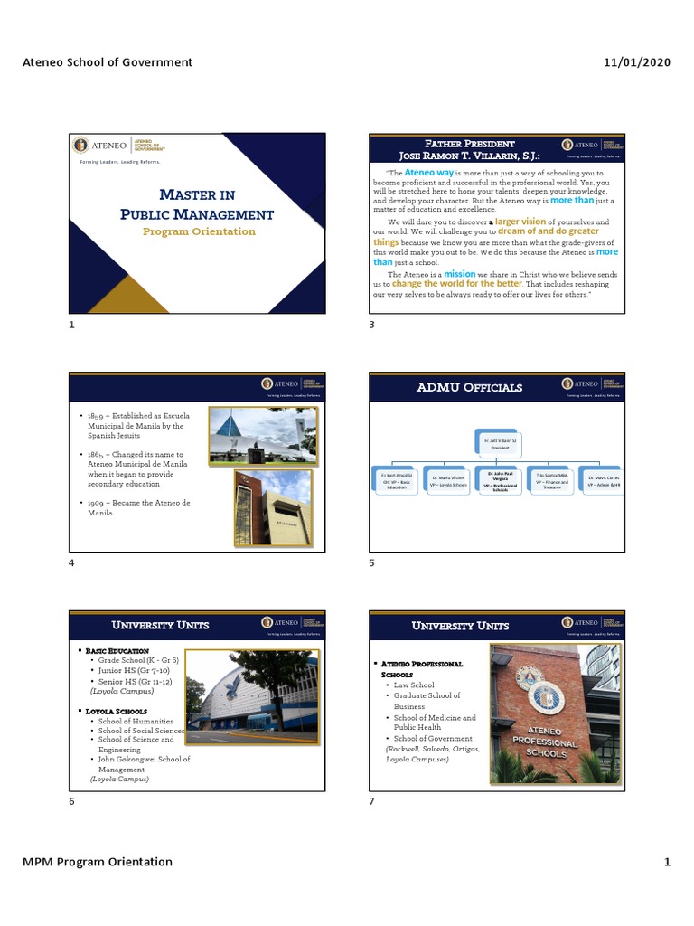 MPM Program Orientation 2020A - FINAL | PDF | Governance | Sustainability