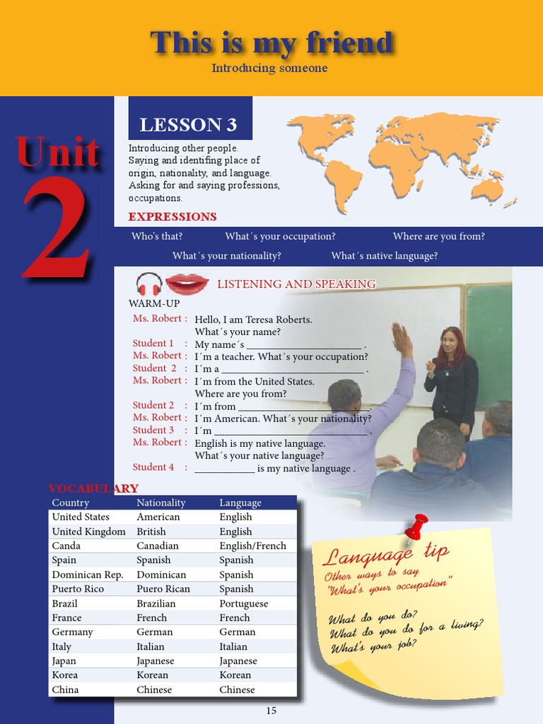 This Is My Friend: Lesson 3 | PDF | Spanish Language | English Language