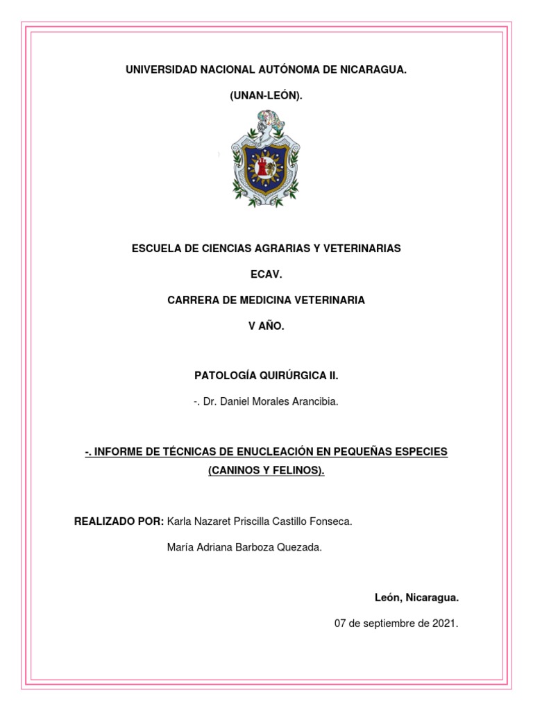 Técnicas de Enucleación en Pequeñas Especies. | PDF | Cirugía | Ojo