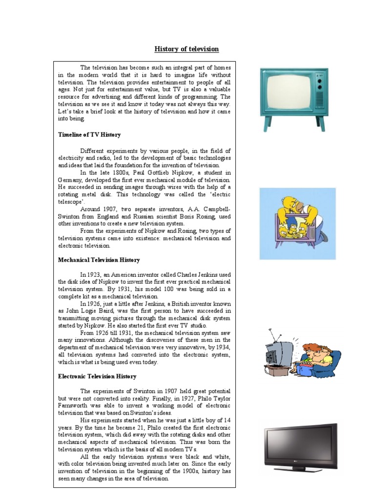 History of Television | PDF | Television | Science And Technology