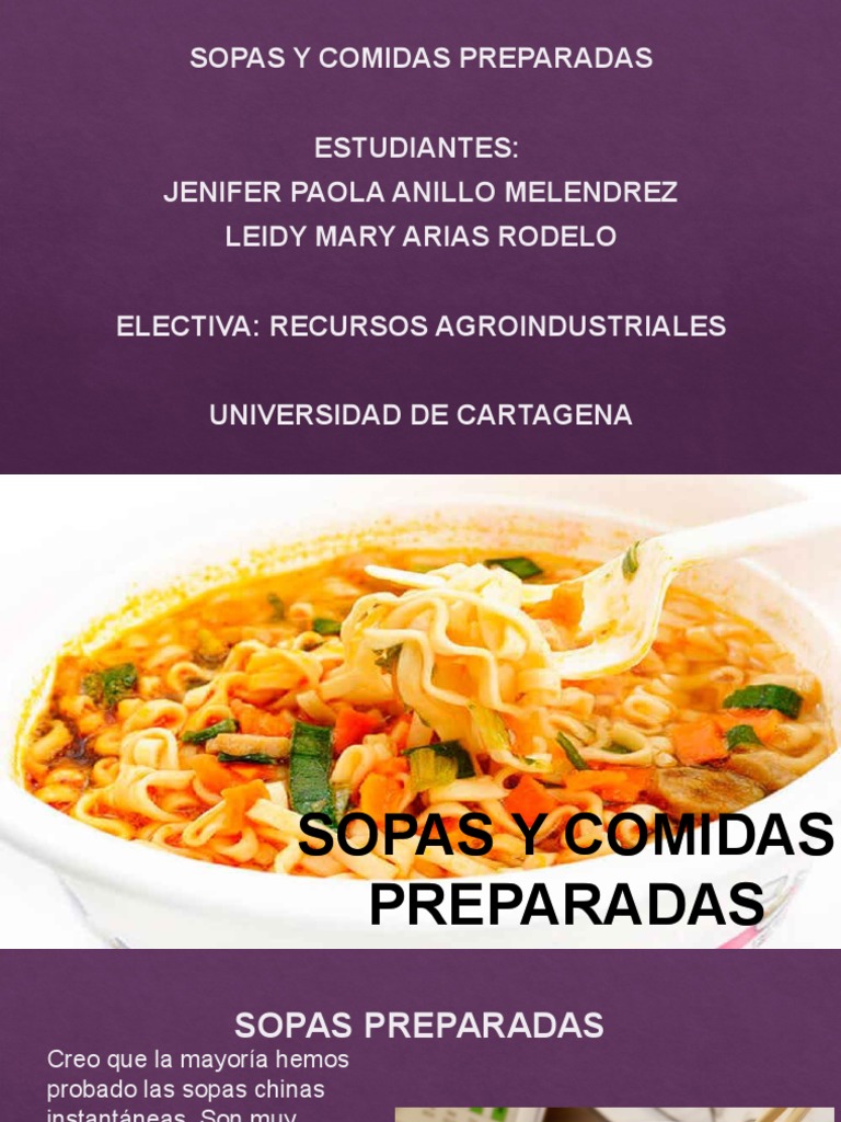 Sopas y Comidas Preparadas | PDF | Alimentos | Comida de conveniencia
