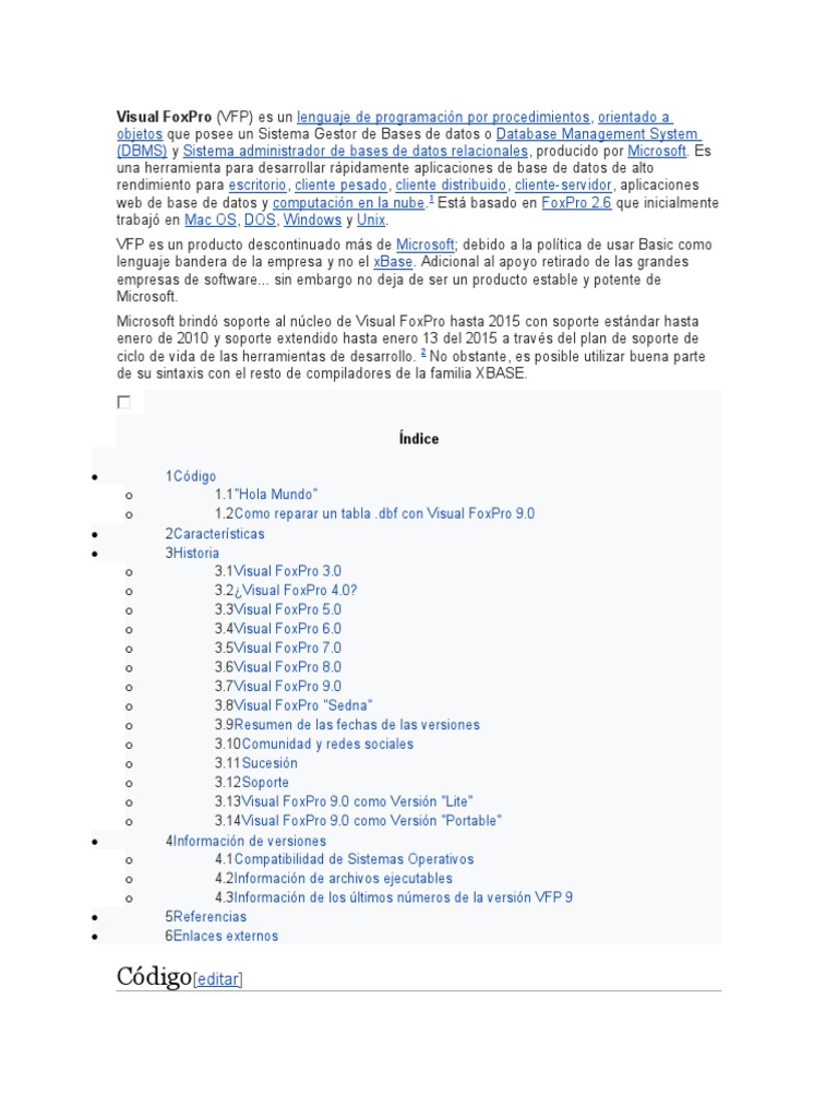 Visual FoxPro | PDF | Software | Desarrollo de software
