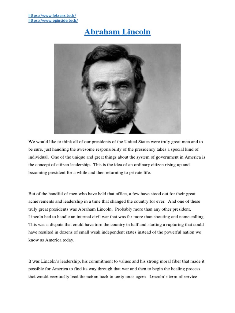 Abraham Lincoln | Download Free PDF | Abraham Lincoln | American Civil War
