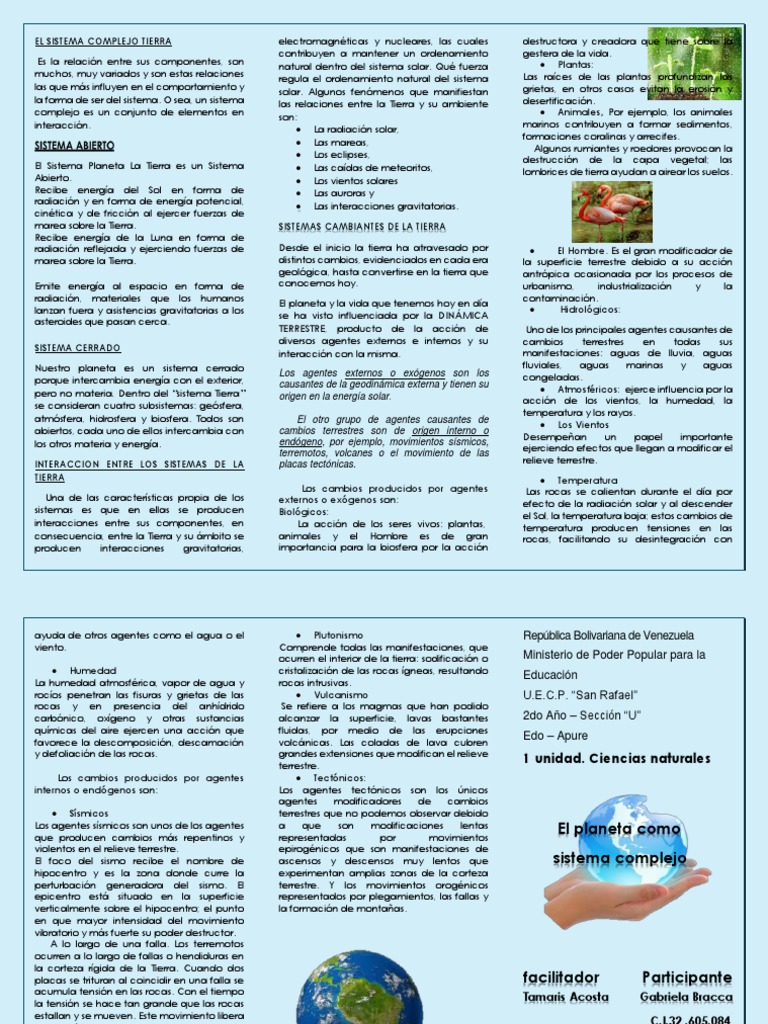 El Planeta Como Sistema Complejo | PDF | Tierra | Temblores