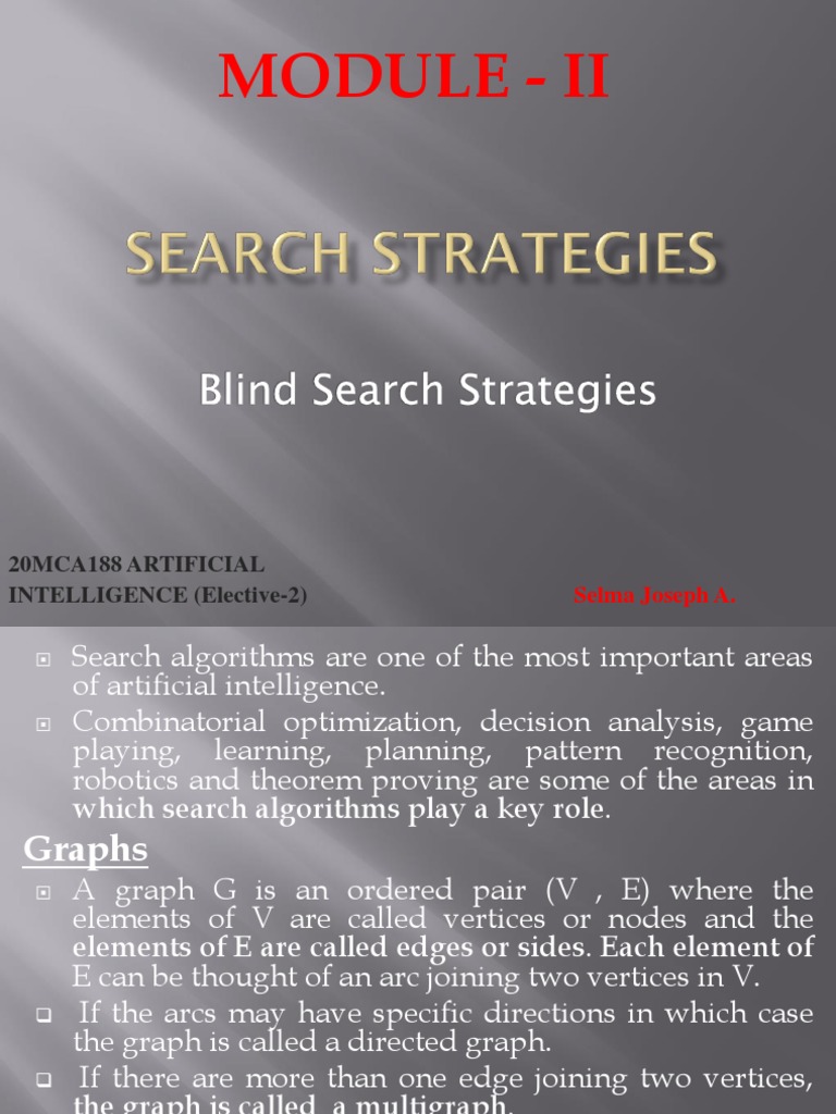 Module - Ii: 20mca188 Artificial INTELLIGENCE (Elective-2) | PDF ...