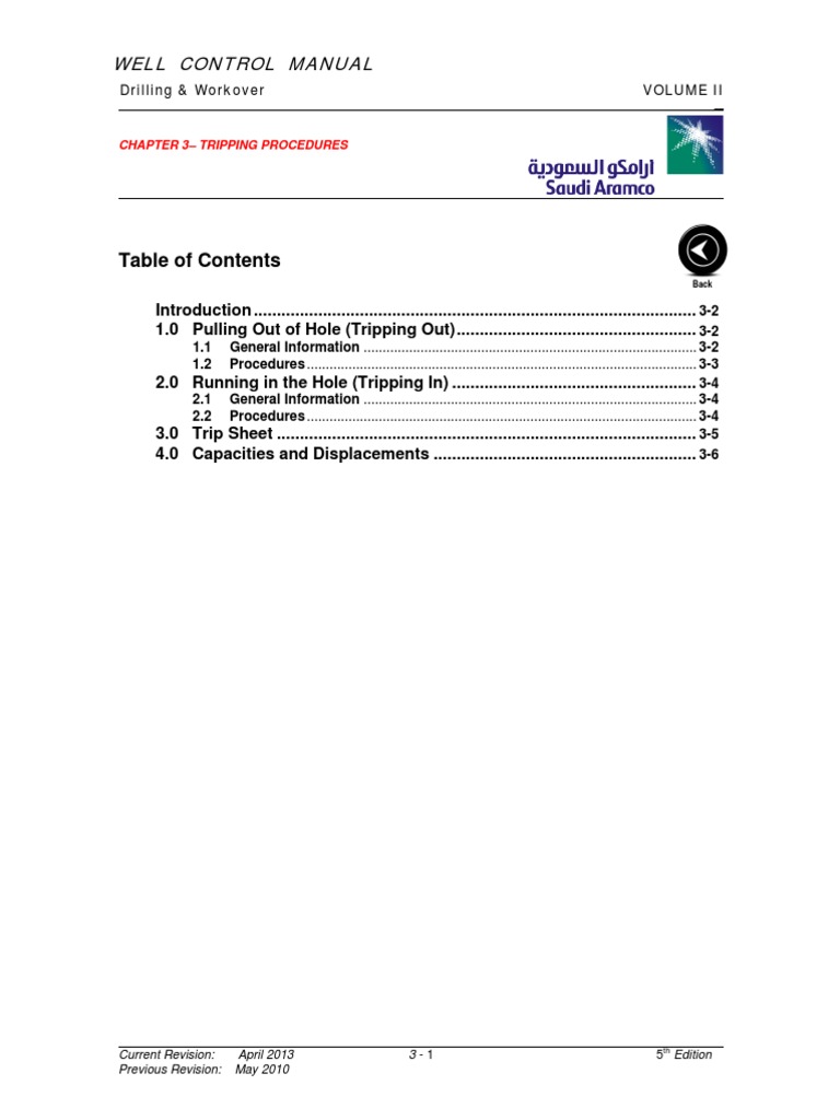 Well Control Manual: Chapter 3 - Tripping Procedures | PDF