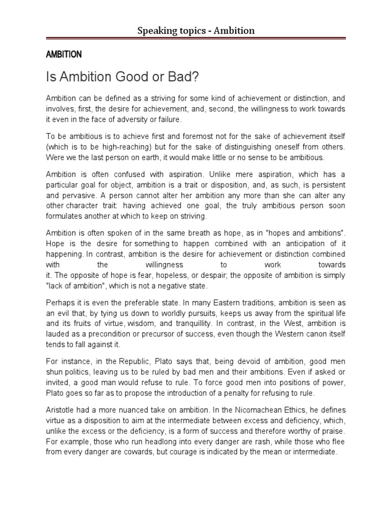 Is Ambition Good or Bad? | Download Free PDF | Virtue | Social Institutions
