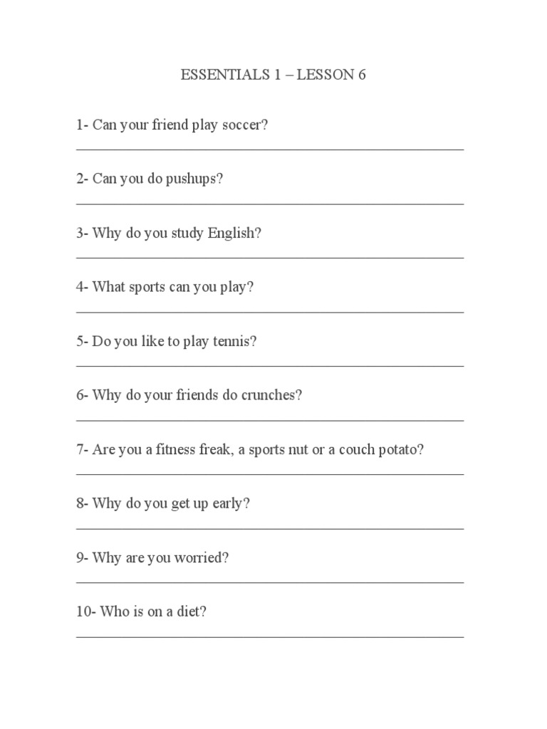 Essentials 1 - 6-10 | PDF