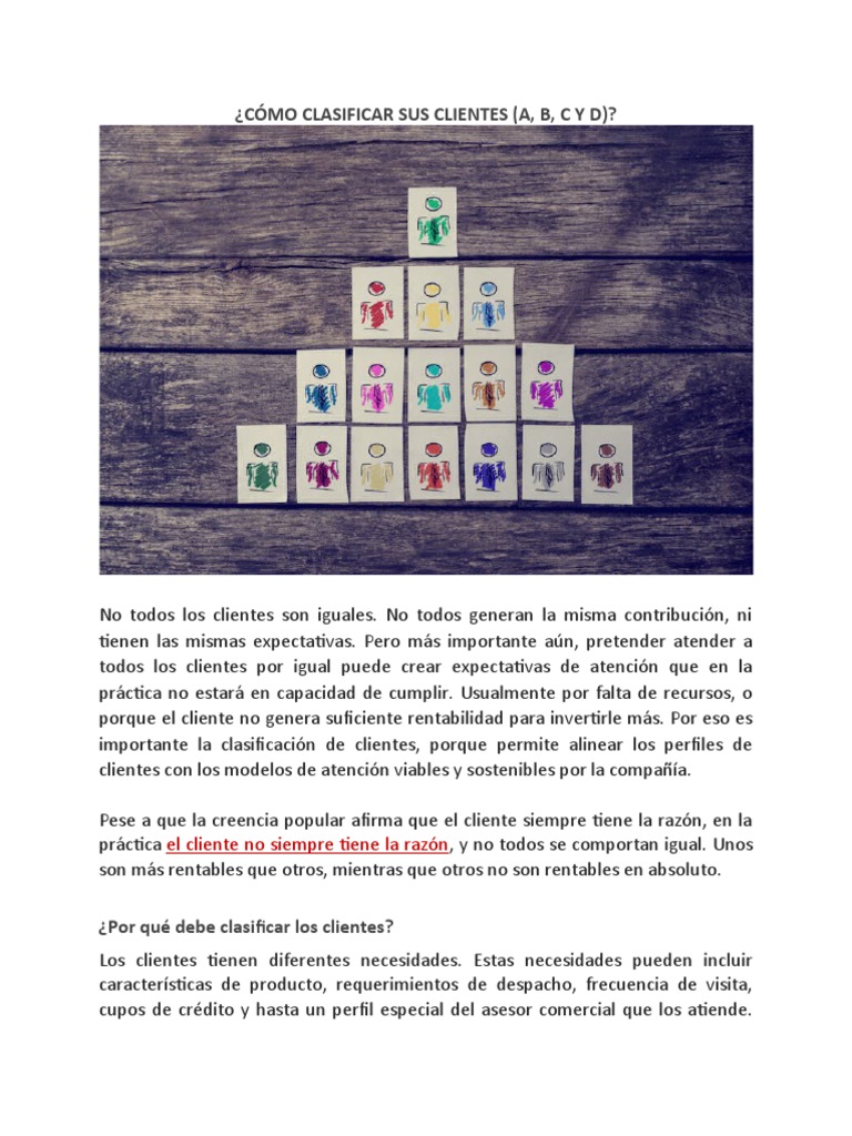 Clasificación de Clientes A, B, C y D | PDF | Cliente | Procesos de negocio