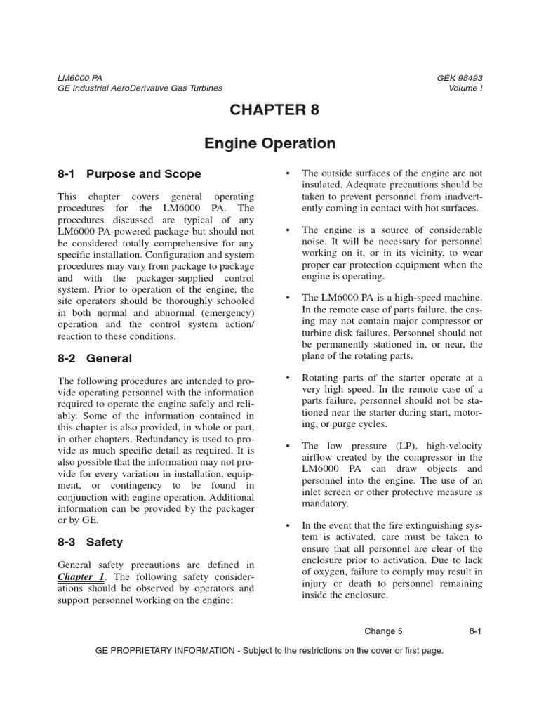 Lm6000 Engine Operation | PDF | Gas Turbine | Engines