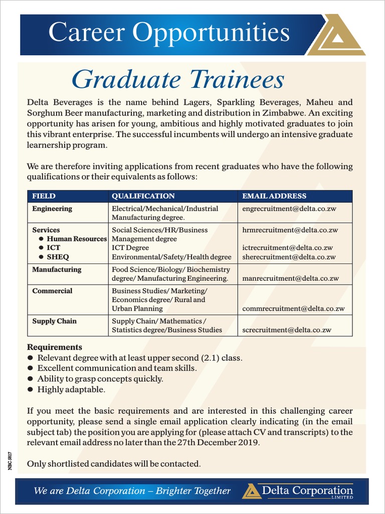 Graduate Trainees: Career Opportunities | PDF