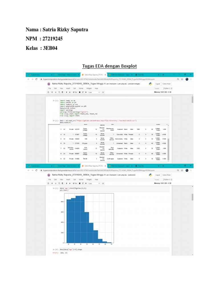 Satria Rizky Saputra - 27219245 - 3EB04 - Tugas EDA Dengan Boxplot | PDF