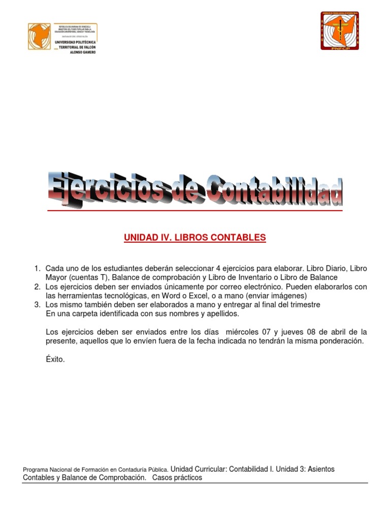 Ejercicios Libros Contables | PDF | Contabilidad | Bancos